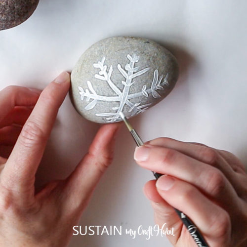 Pretty Painted Rock Snowflakes – Sustain My Craft Habit