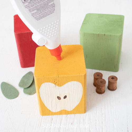 Adorable DIY Decorative Wood Block Apples – Sustain My Craft Habit