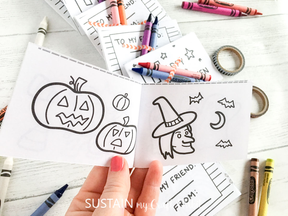 Adorable Mini Halloween Coloring Book Printable – Sustain My Craft Habit