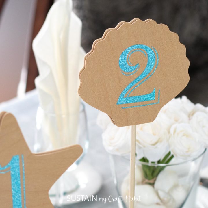 DIY Beach-Themed Wedding Table Numbers – Sustain My Craft Habit