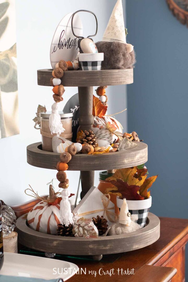 DIY Tiered Tray Decor for Fall – Sustain My Craft Habit
