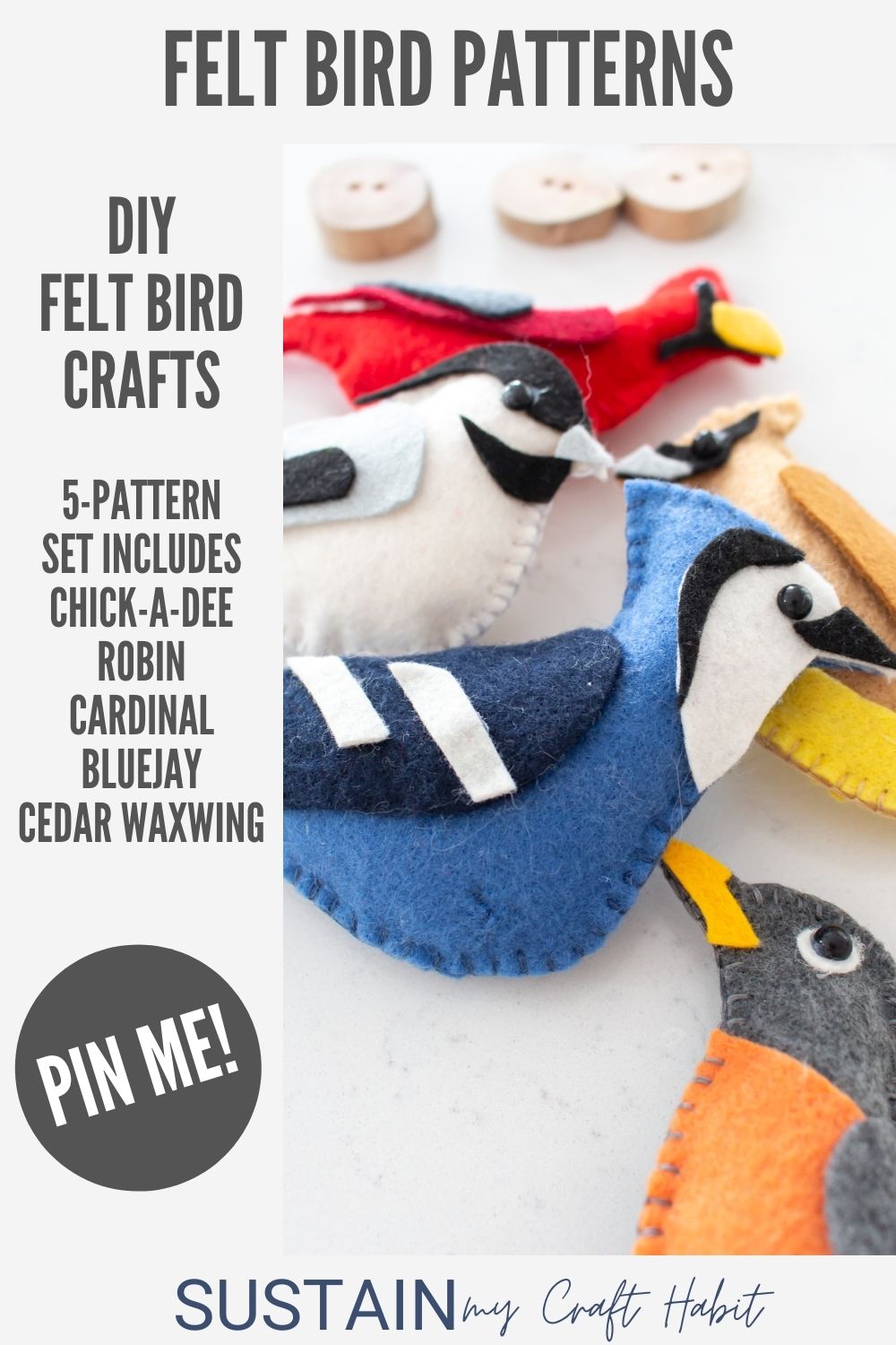 Making Felt Birds with Printable Patterns – Sustain My Craft Habit