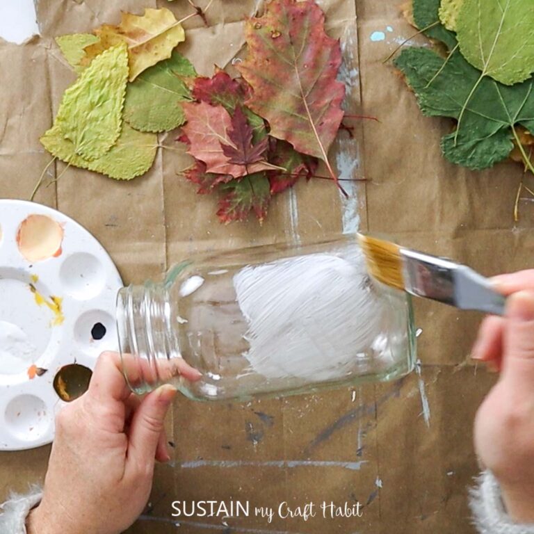 Mod Podge on Glass Jars - Fall Leaf Luminaries – Sustain My Craft Habit