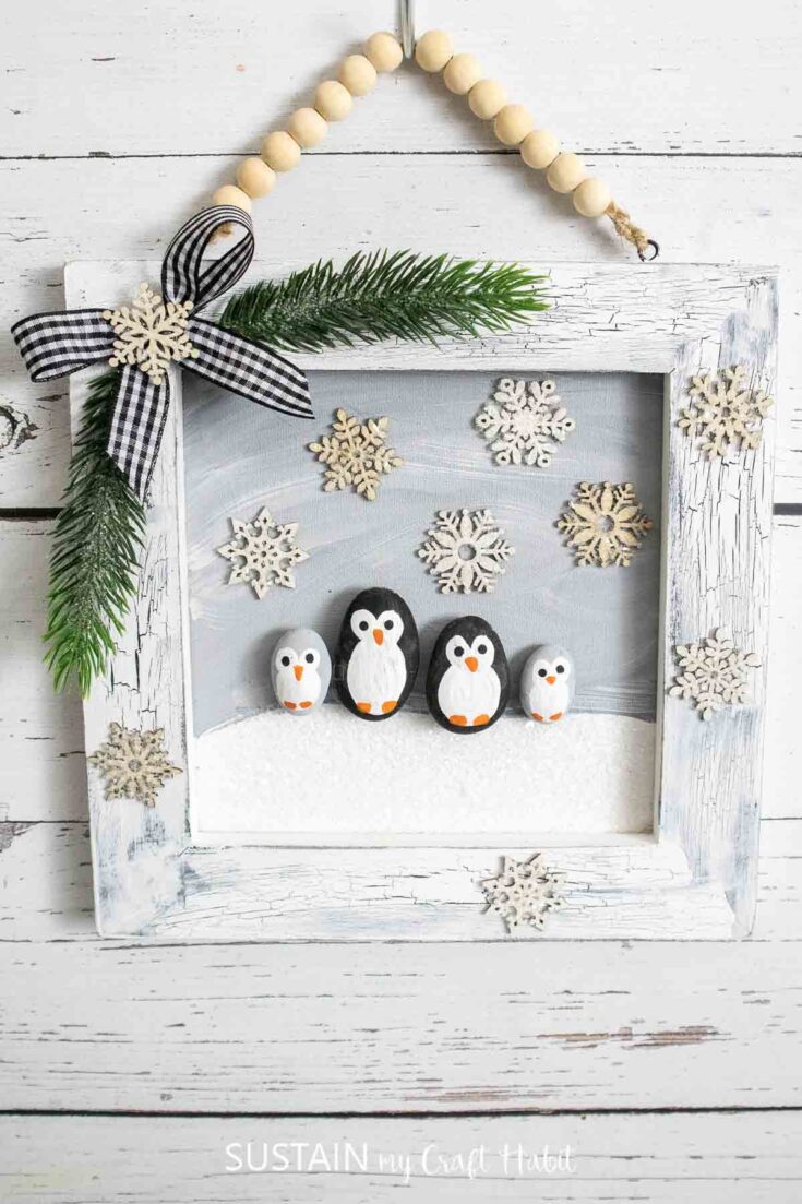 Penguin Family Portrait Craft with Rocks – Sustain My Craft Habit