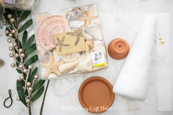 An Elegant Tabletop DIY Seashell Christmas Tree – Sustain My Craft Habit