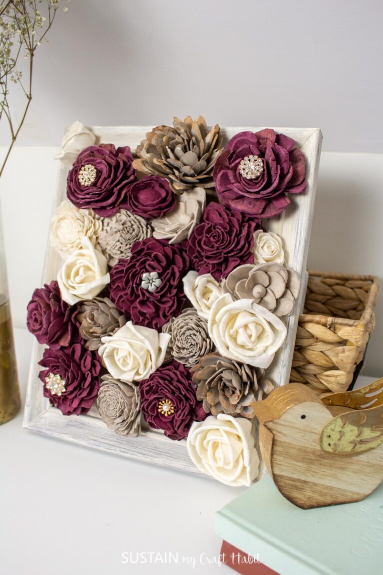 A Fabulous Framed Wooden Flowers Craft – Sustain My Craft Habit