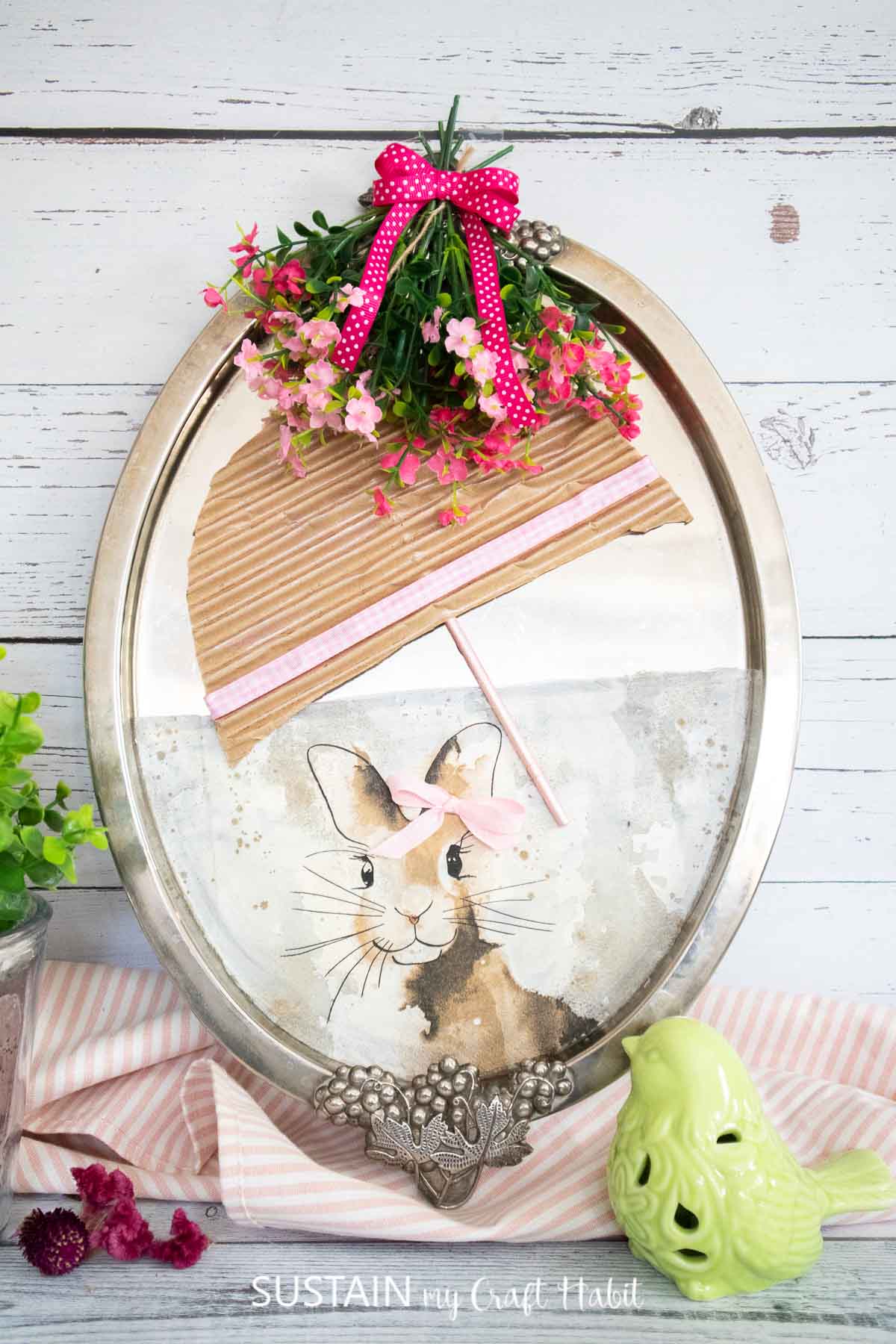 Upcycled Silver Platter Spring Decor Idea – Sustain My Craft Habit