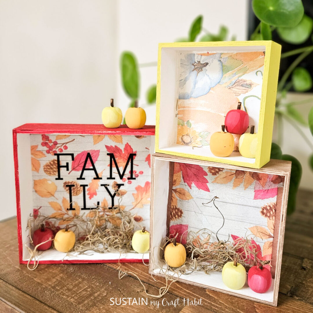 DIY Fall Shelf Sitter - Upcycled Silver Tray – Sustain My Craft Habit