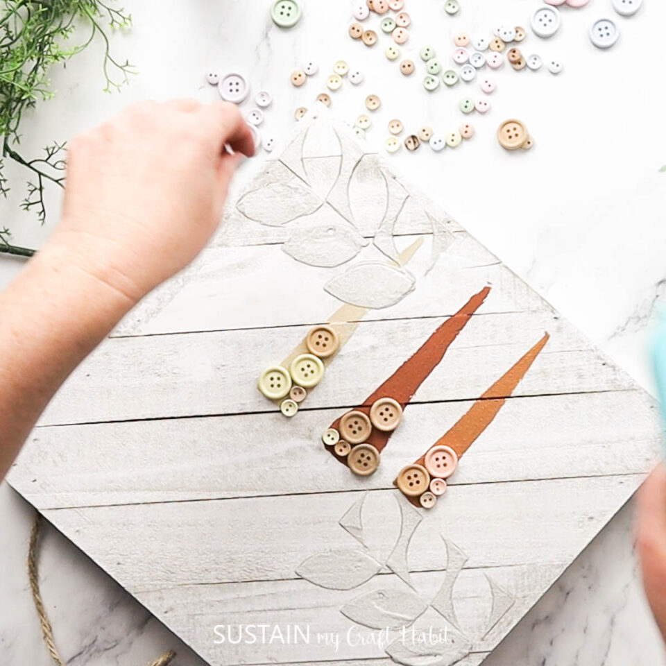 Cute Carrot Button Art Craft