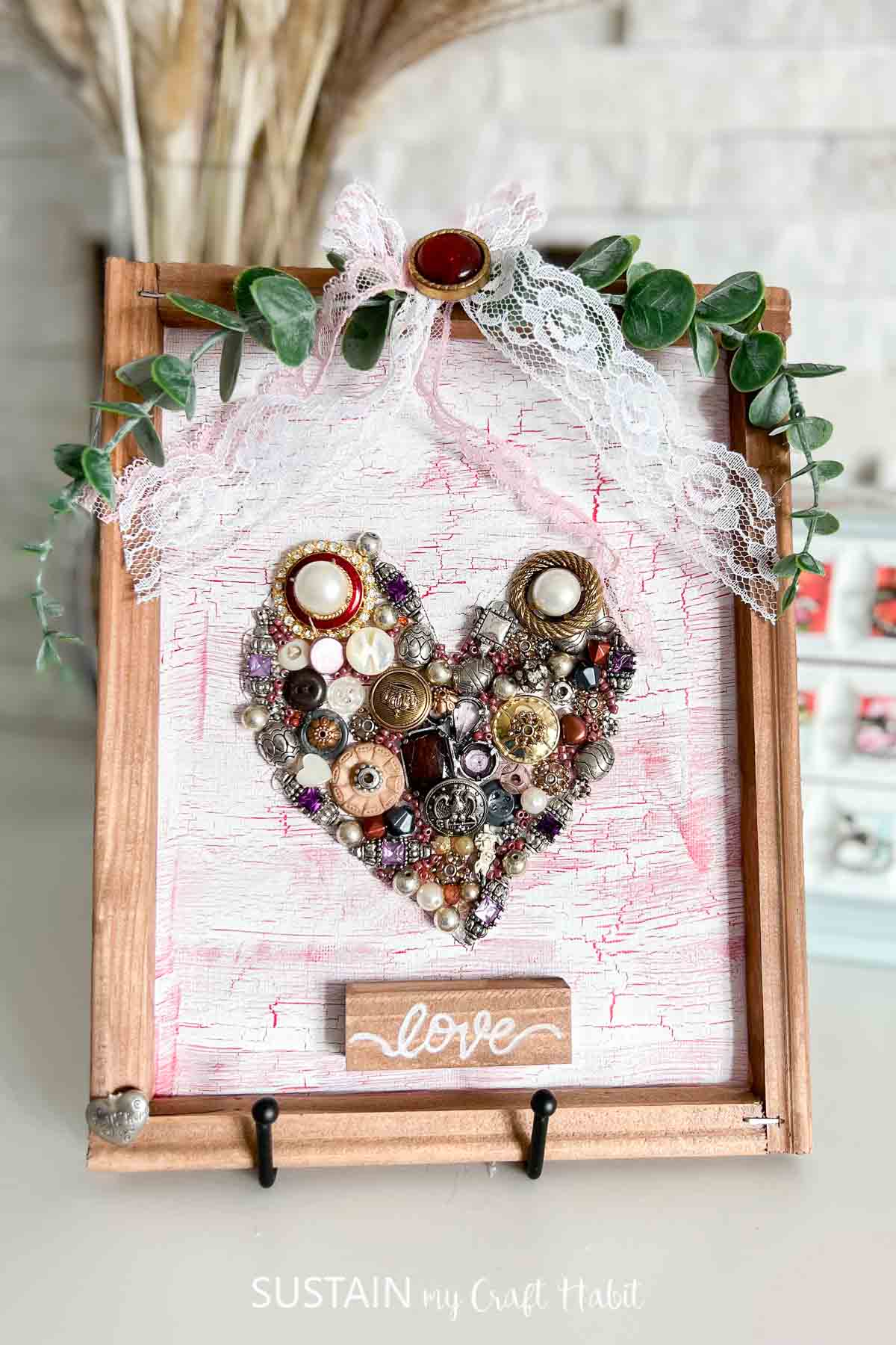 Valentine’s Vintage Button Craft Idea – Sustain My Craft Habit