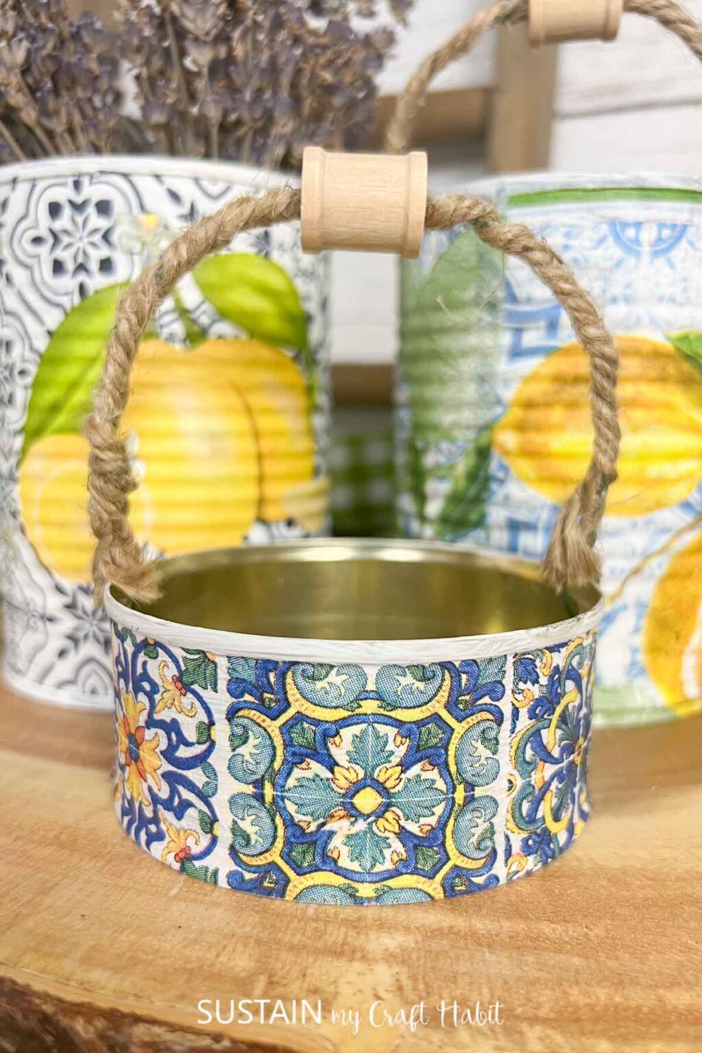 Tin Can Napkin Decoupage Idea – Sustain My Craft Habit